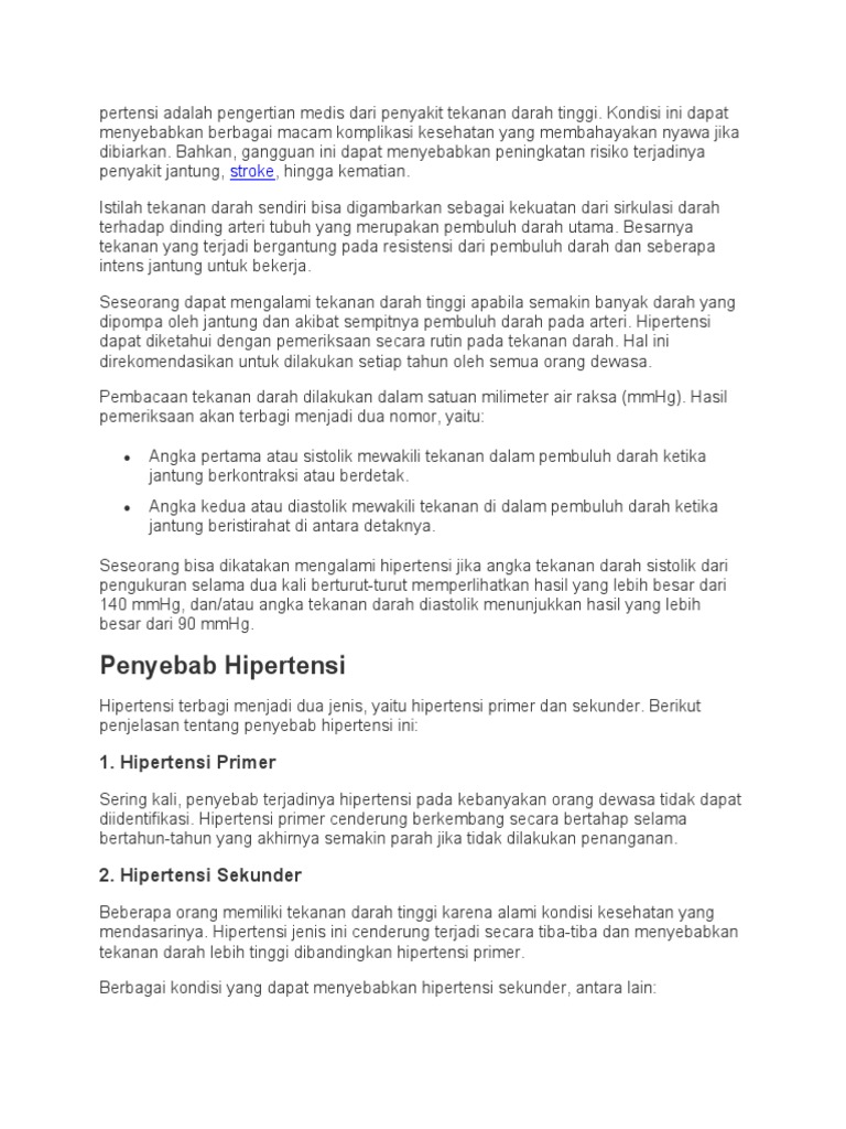 Panduan Lengkap Hipertensi dan Pencegahannya | PDF