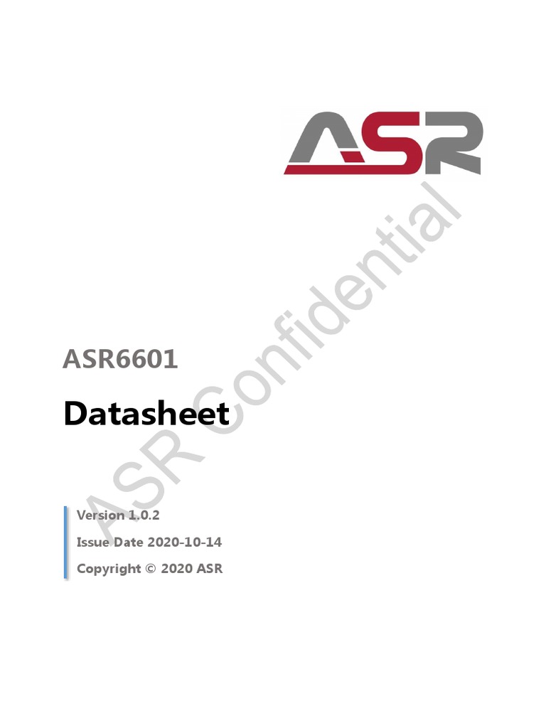 ASR6601 Datasheet V1.0.2 | PDF | Microcontroller | Power Supply