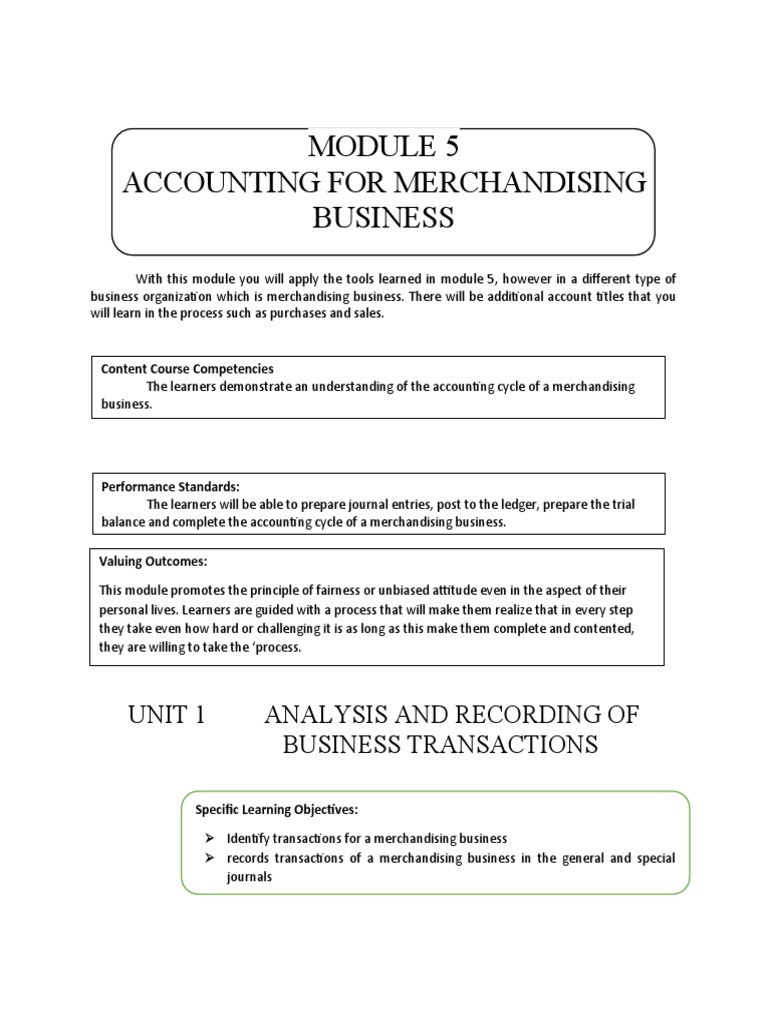 Fabm Module5 | Download Free PDF | Debits And Credits | Income Statement