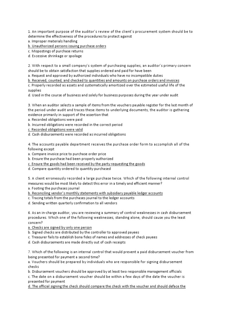 Auditing the Procurement Process and Accounts Payable Cycle | PDF | Accounts Payable | Cheque