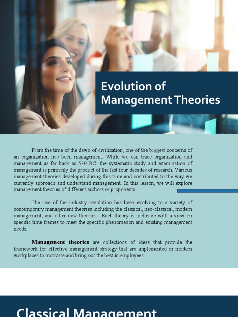 Evolution of Management Theories: Exploring the Development of ...