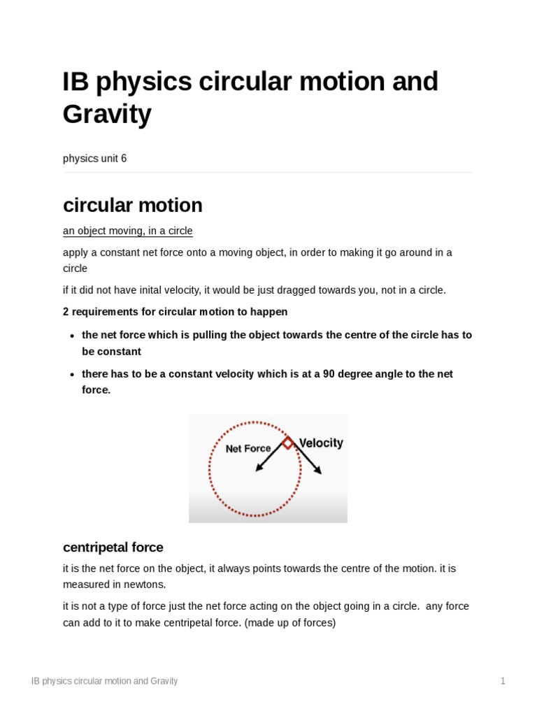 IB Physics Circular Motion and Gravity | PDF | Acceleration | Force
