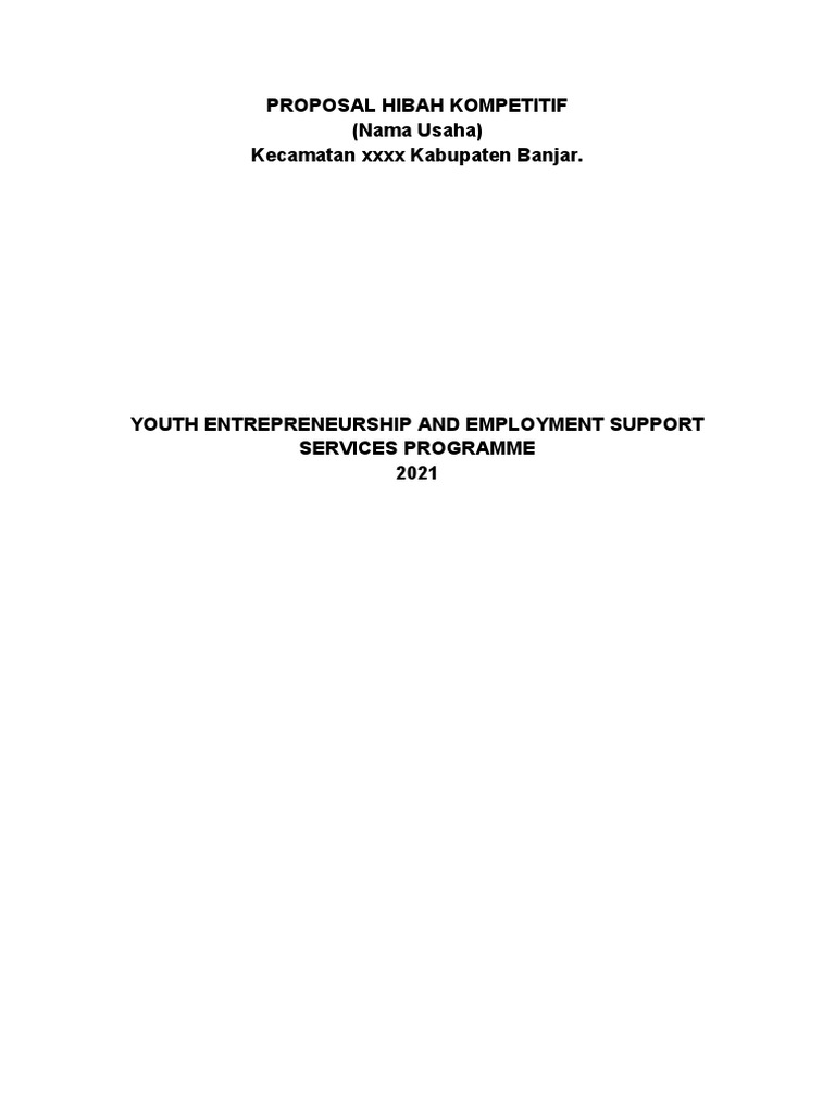 Kerangka Proposal Hibah YESS | PDF