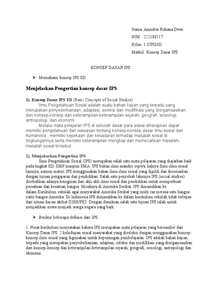 Konsep Dasar IPS | PDF | Sains & Matematika