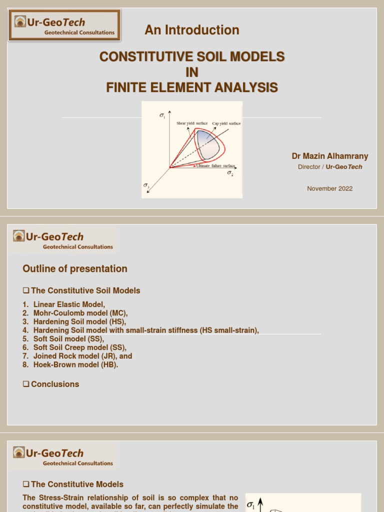 Constitutive Soil Models | PDF | Deformation (Engineering) | Young's Modulus