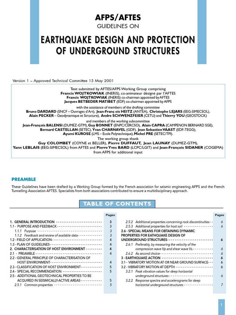 Earthquake Design for Underground Structures | PDF | Earthquakes | Tunnel