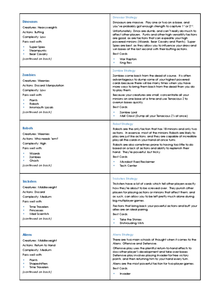 Smash Up Reference Cards | PDF | Cthulhu