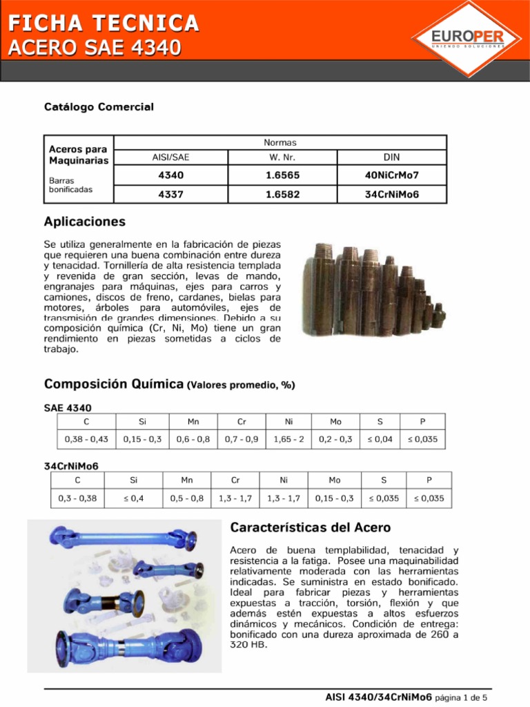 Ficha Tecnica Sae 4340 | PDF