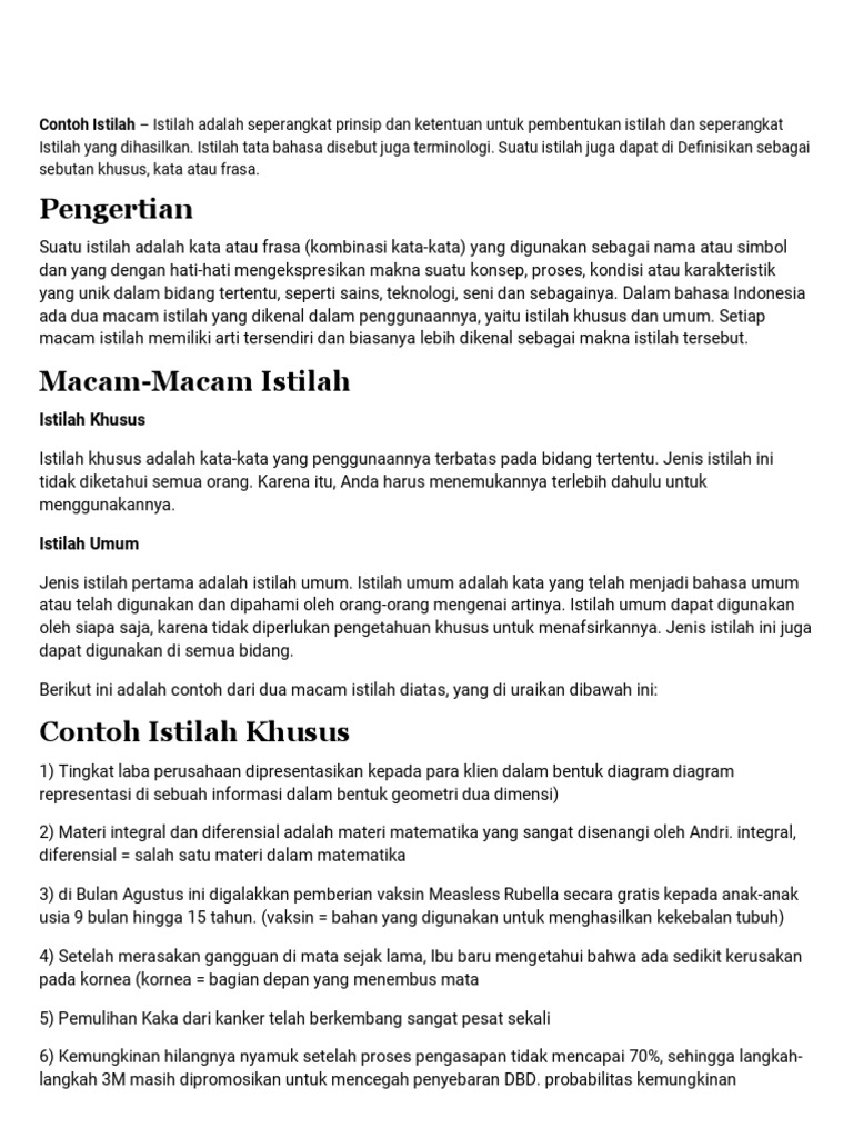 Pengertian dan Macam Istilah | PDF