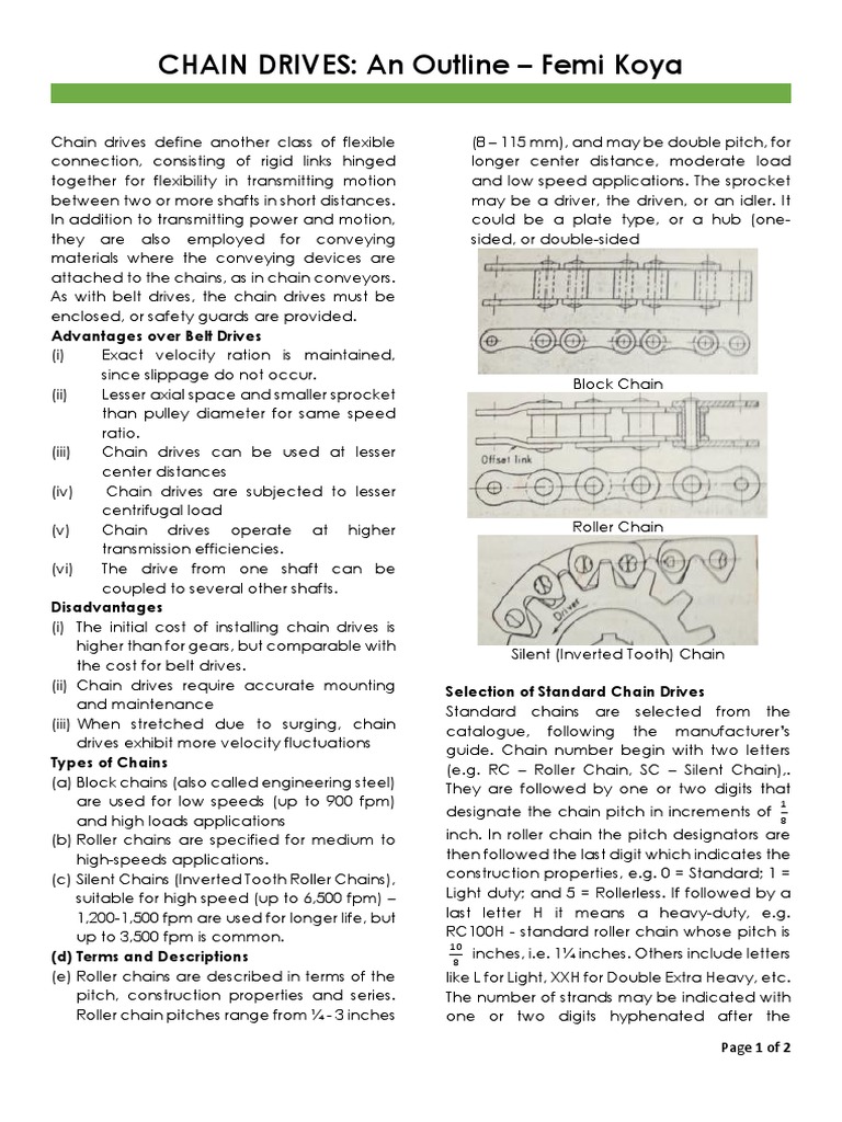 Chain Drives | PDF | Belt (Mechanical) | Mechanical Engineering
