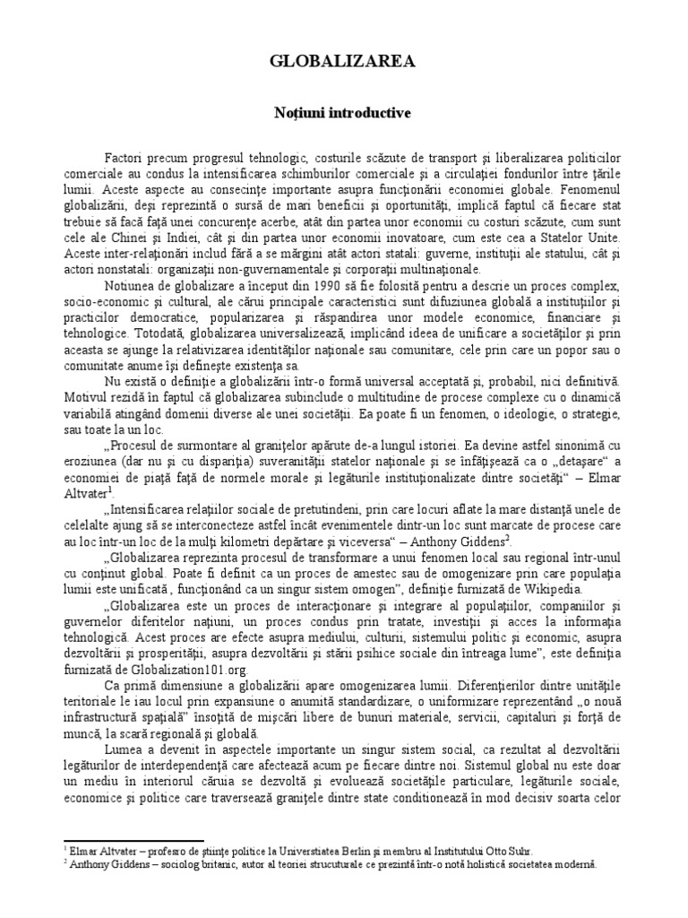 Globalizarea | PDF