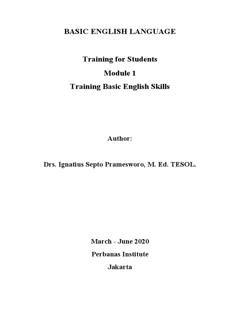 Basic English Skills Module | PDF | Adverb | Verb
