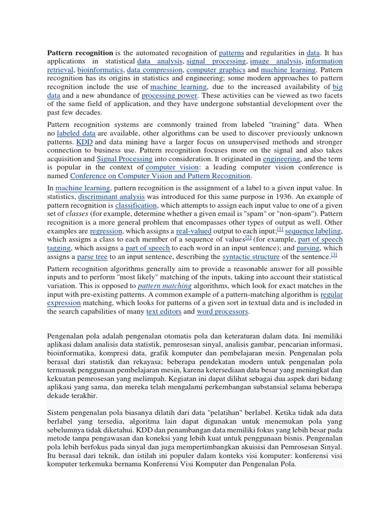 Pattern Recognition | PDF | Pattern Recognition | Cognition