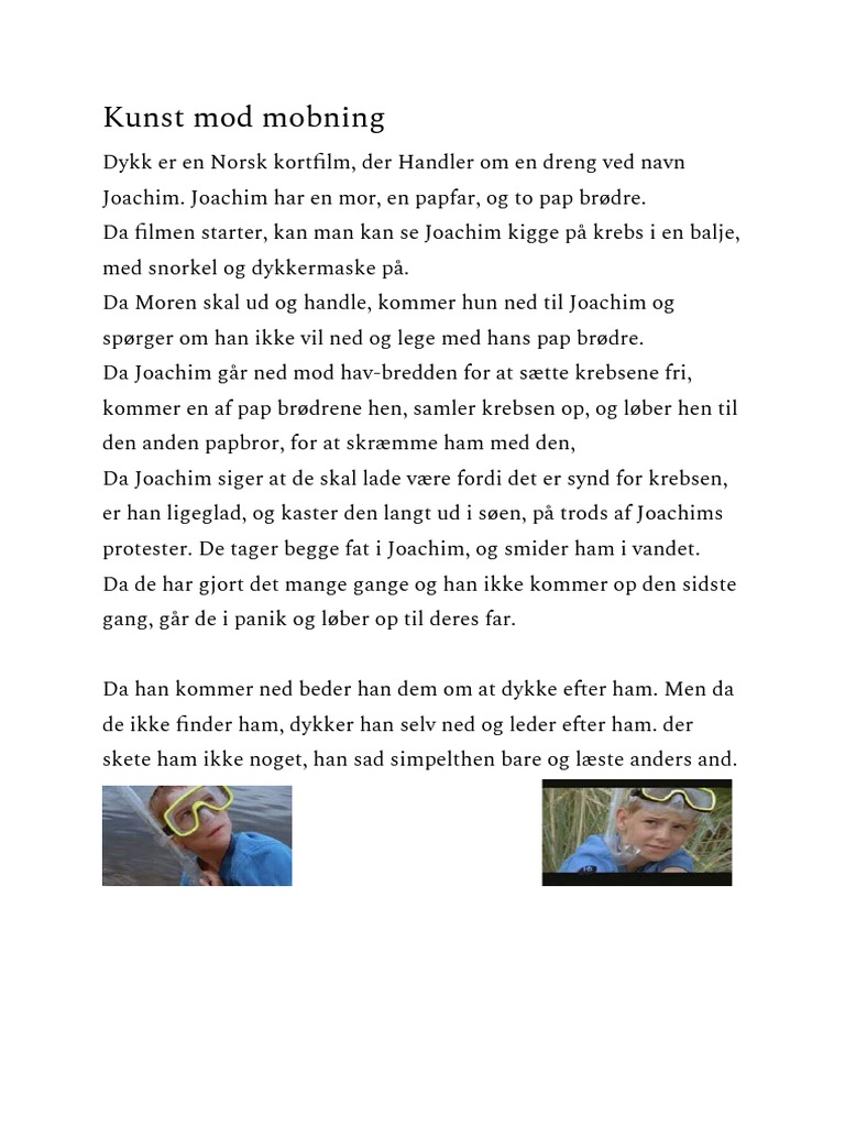 Kunst Mod Mobning | PDF