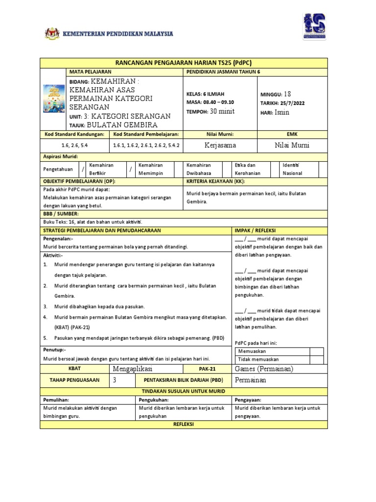 RPH PJ THN 6 TS25 | PDF