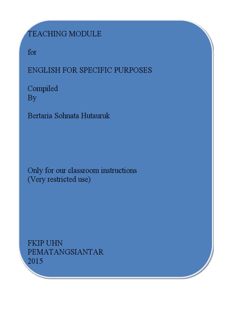 ESP - English For Specific Purposes | PDF | Teaching Method | English ...