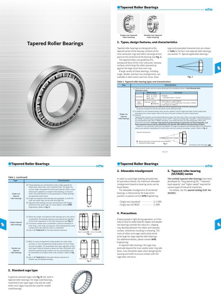 NTN Tapered Roller Bearings | PDF | Bearing (Mechanical) | Mechanical Engineering