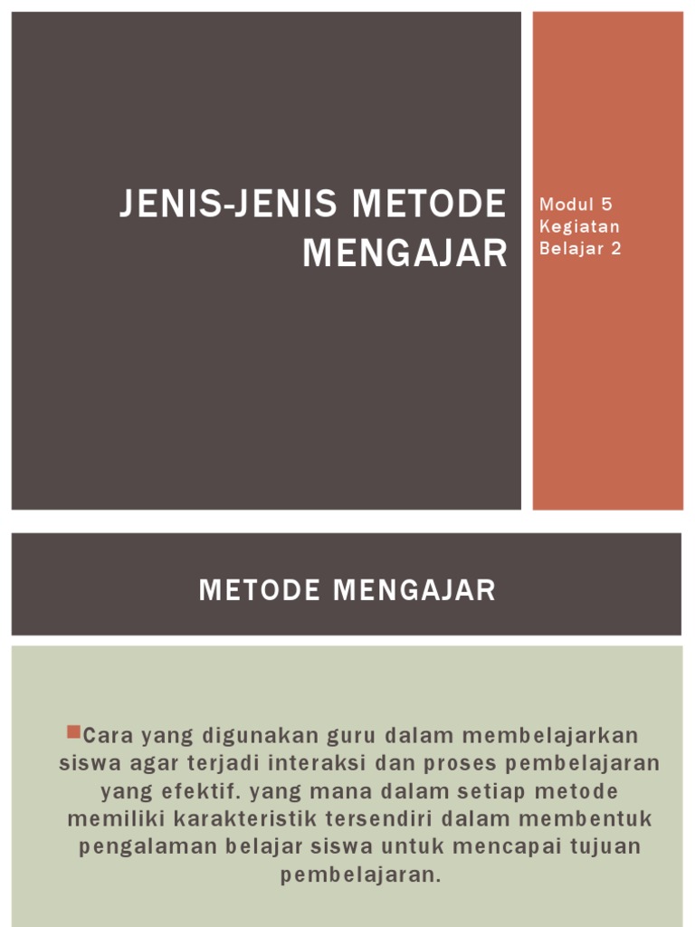 Jenis-Jenis Metode Mengajar | PDF