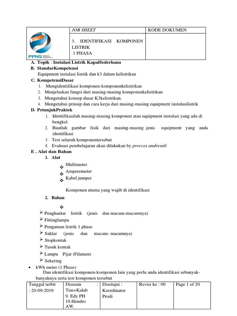 Jobsheet Instalasi Penerangan | PDF | Komputer | Teknologi & Rekayasa