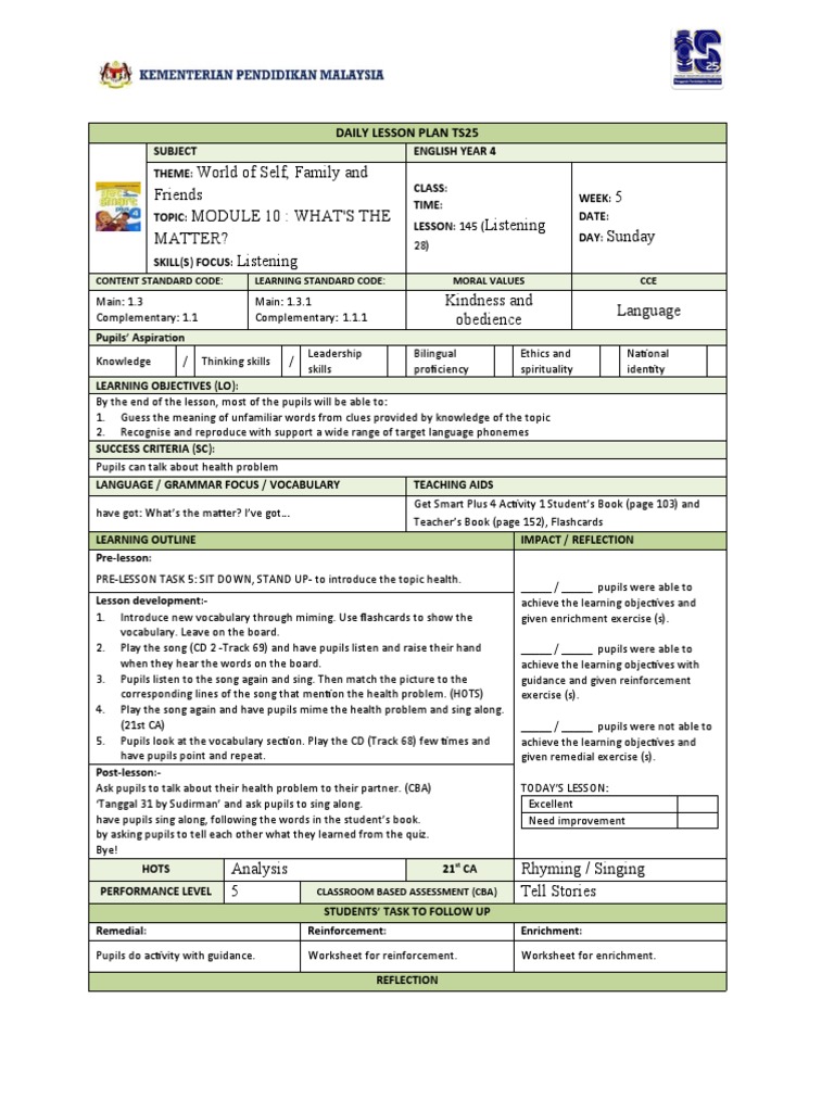 Bi Y4 TS25 Module 10 (LP145-160) | PDF | Lesson Plan | Learning