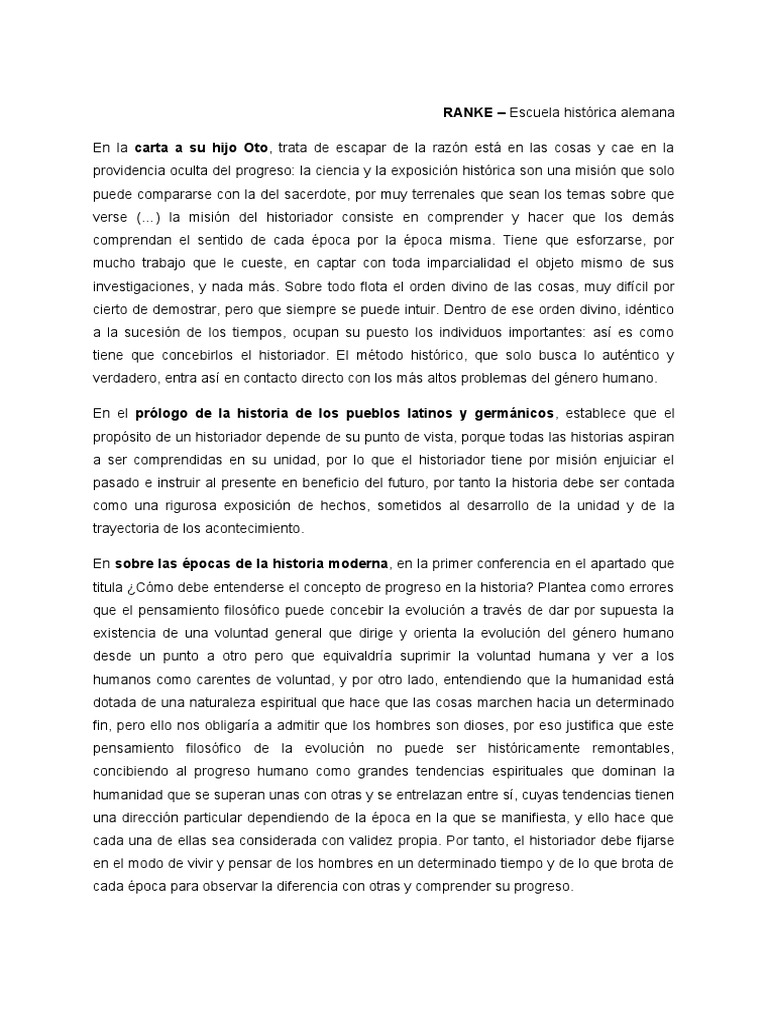 Ranke y la Misión del Historiador | PDF | Pensamiento | Razón