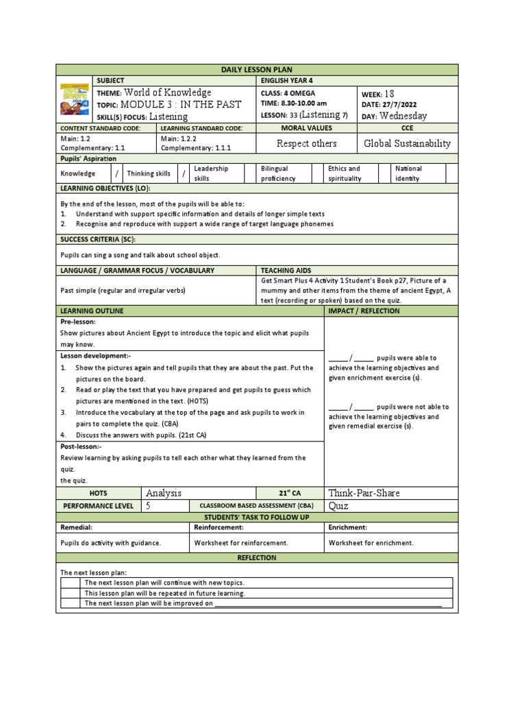 Bi Y4 TS25 Module 3 (LP33-48) | PDF | Lesson Plan | Learning