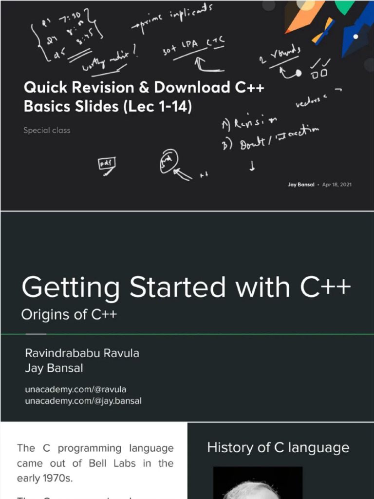 Quick Revision Download C Basics Slides Lec 114 With Anno | PDF