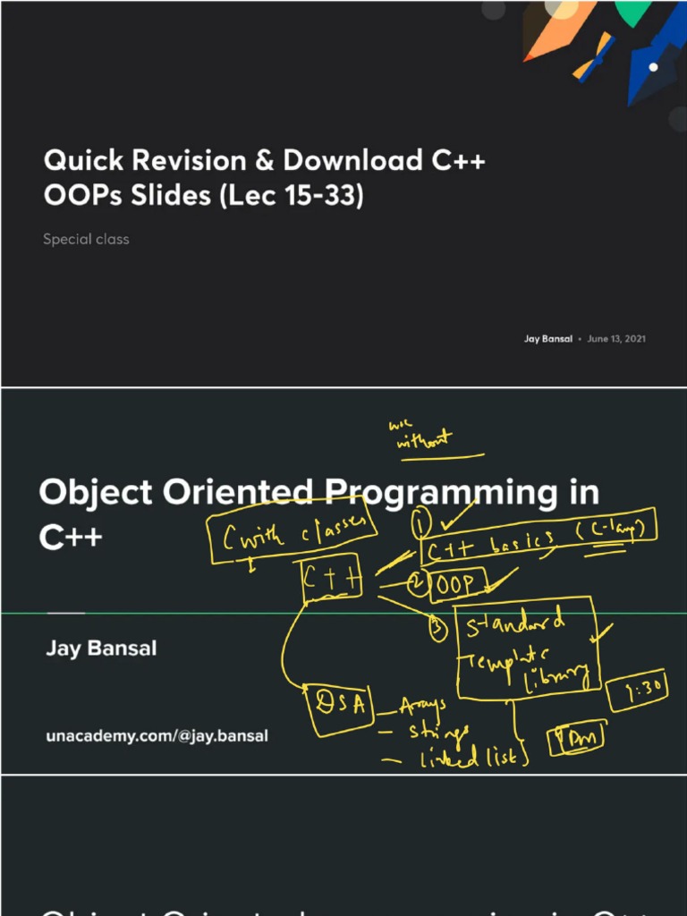 Quick Revision Download C OOPs Slides Lec 1533 With Anno | PDF
