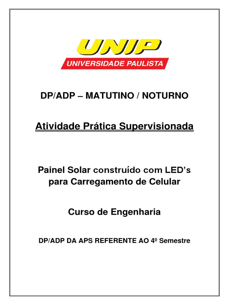 APS DP ADP Sem 4 | PDF | Painel solar