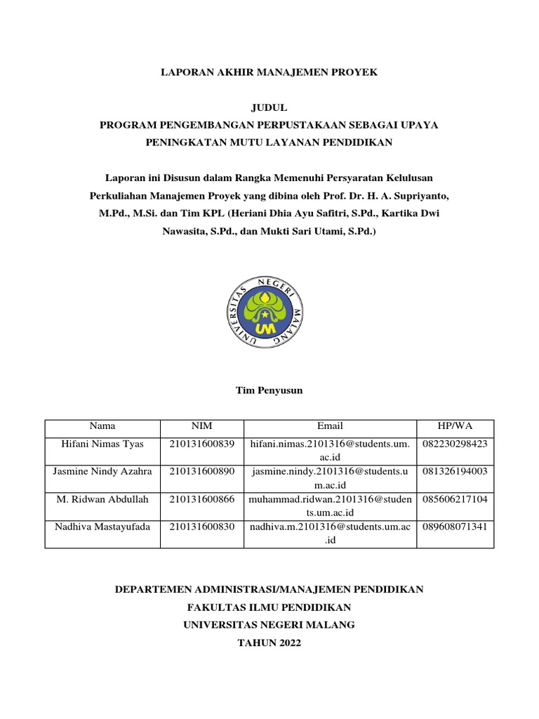 Laporan Proyek K4 | PDF