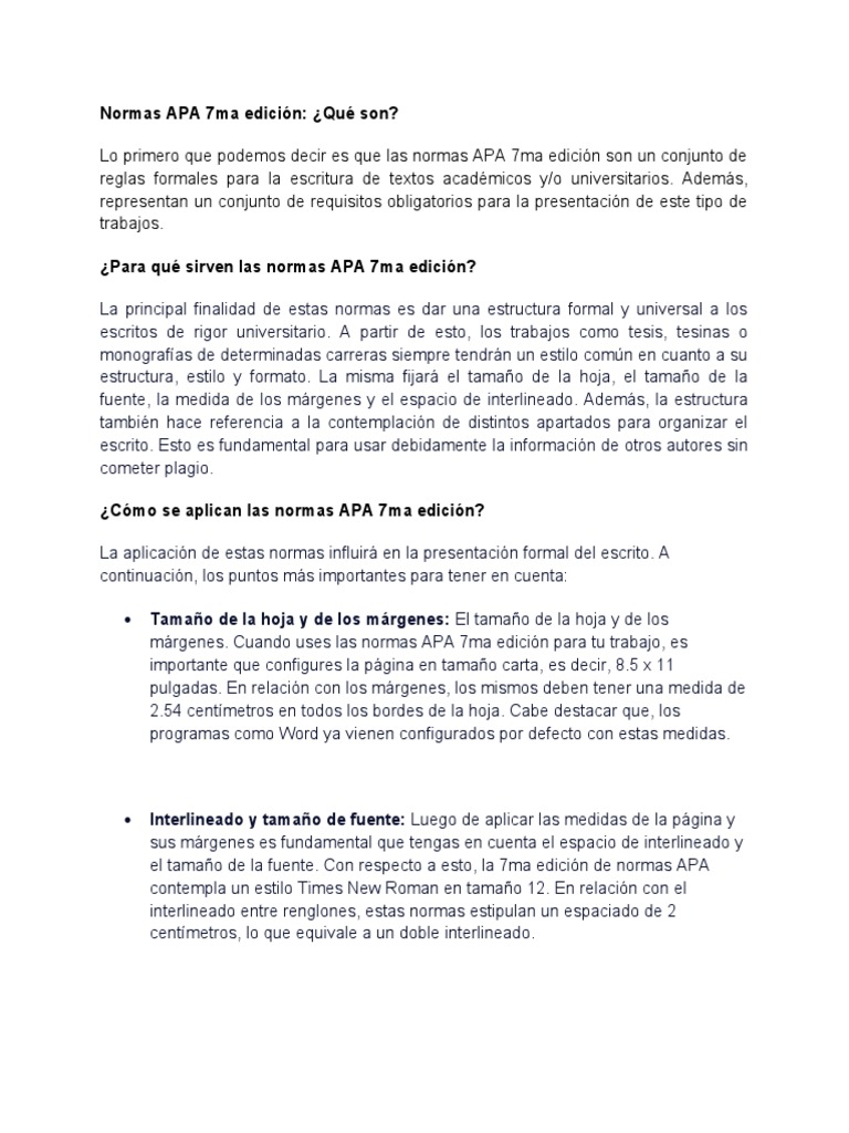 Interlineado según normas APA 7 | PDF | Citación