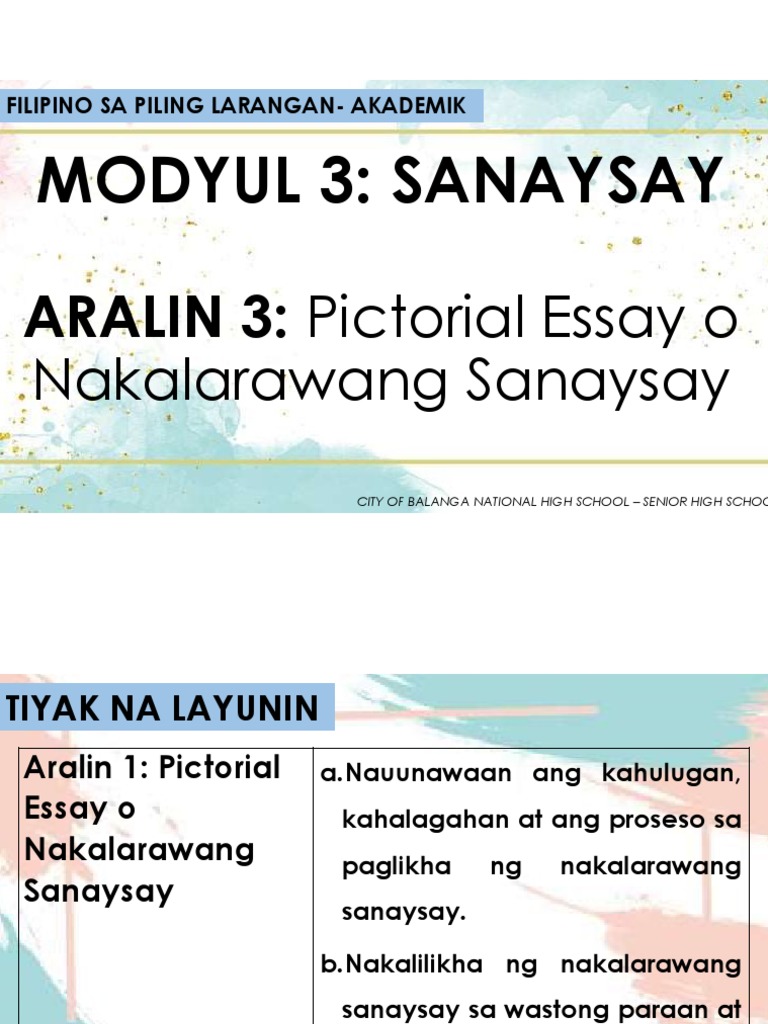 Aralin 3 Pictorial Essay | PDF