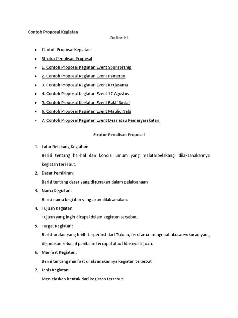 Contoh Proposal Kegiatan | PDF