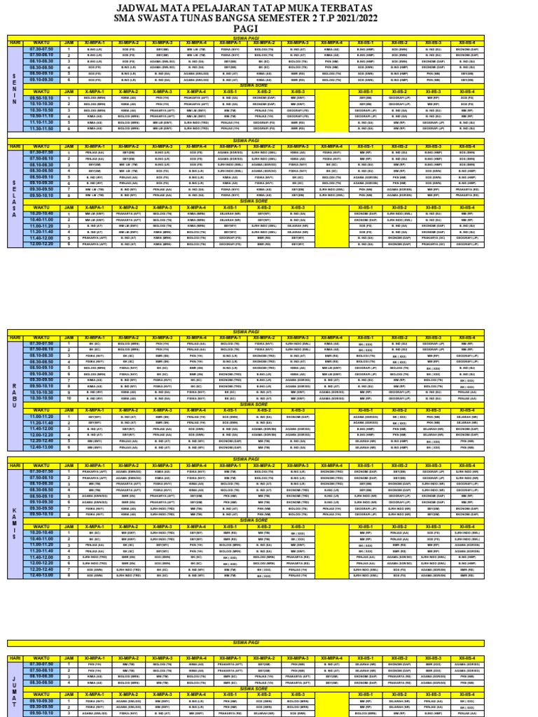 ROSTER Sem. 2 T.P 2021-2022 OK - 2 | PDF