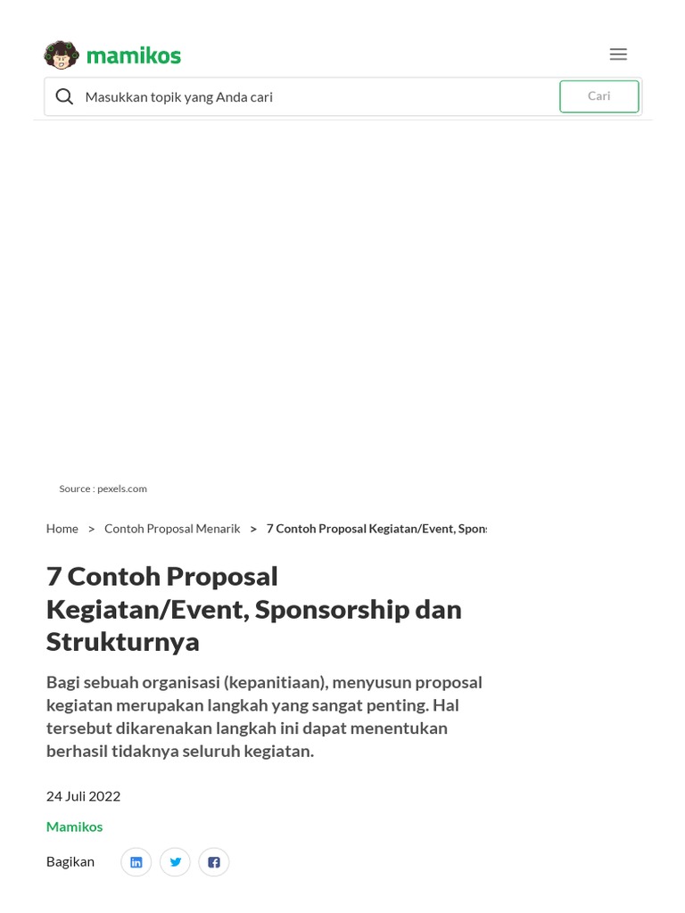 7 Contoh Proposal Kegiatan - Event, Sponsorship Dan Strukturnya - Blog ...