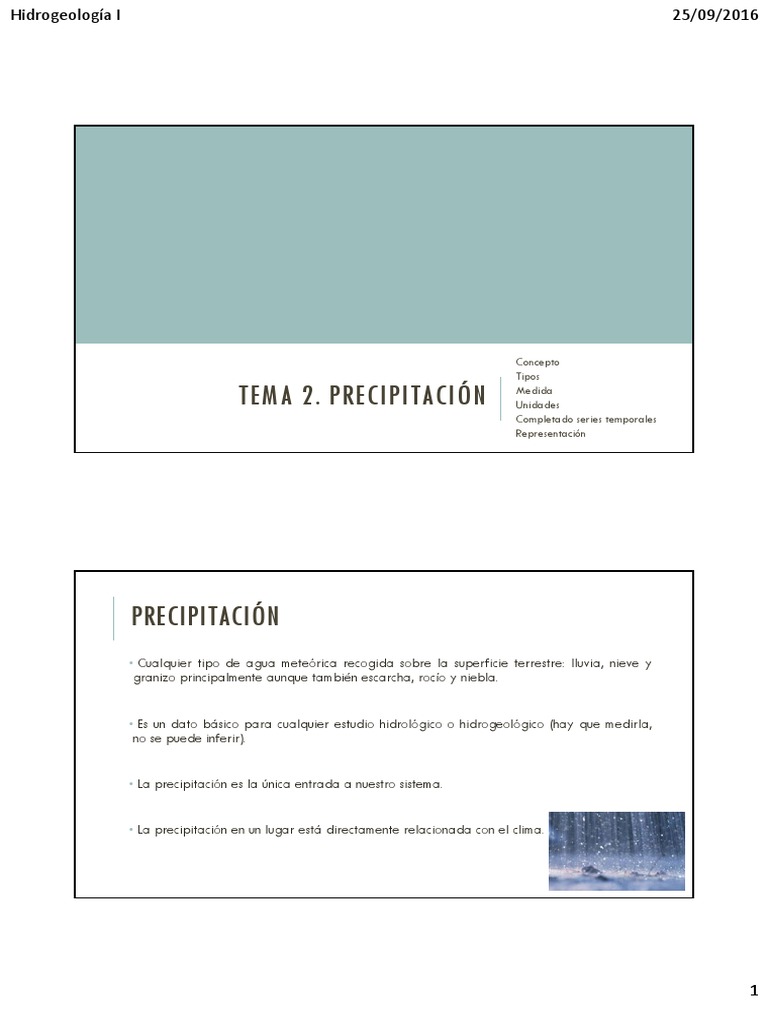Tema2 Precipitacion | PDF | Precipitación | Vapor de agua