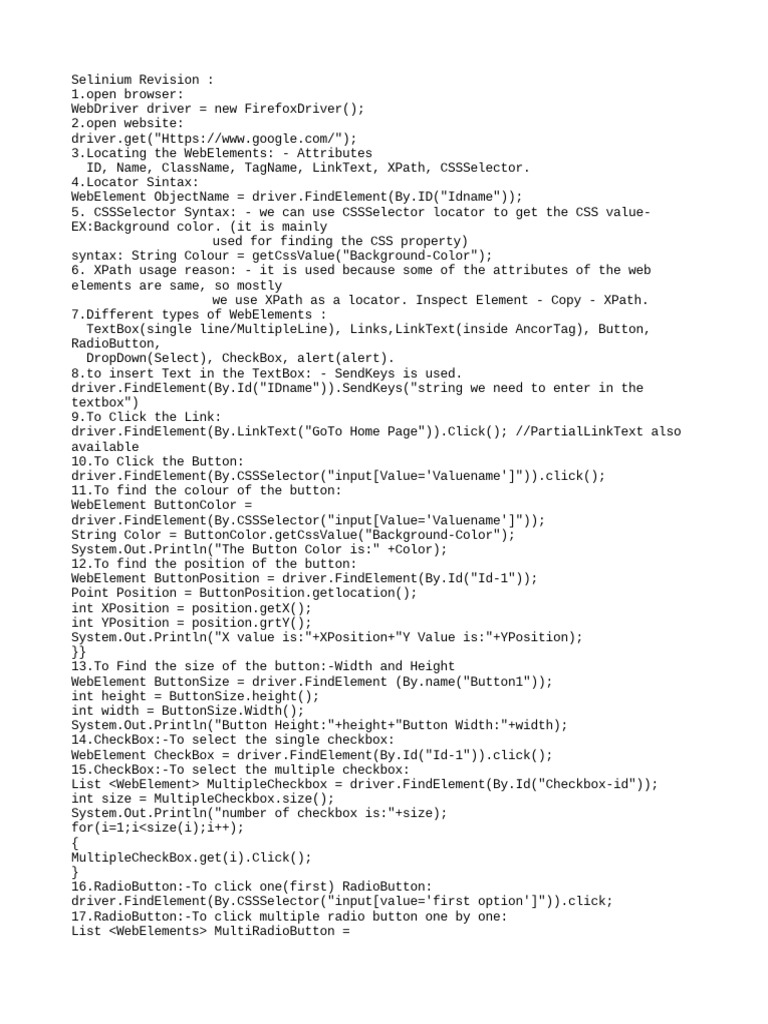 Automation Of Common Selenium Tasks For Testing Web Applications Pdf X Path Software