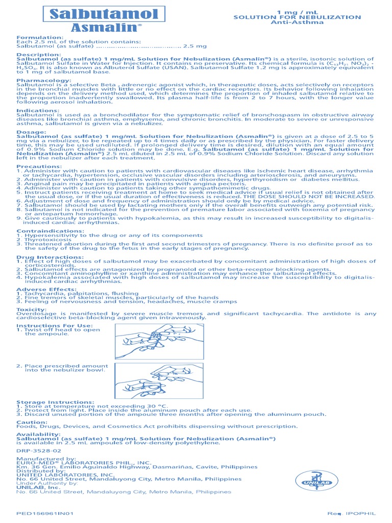 Asmalin Solution for Nebulization | PDF