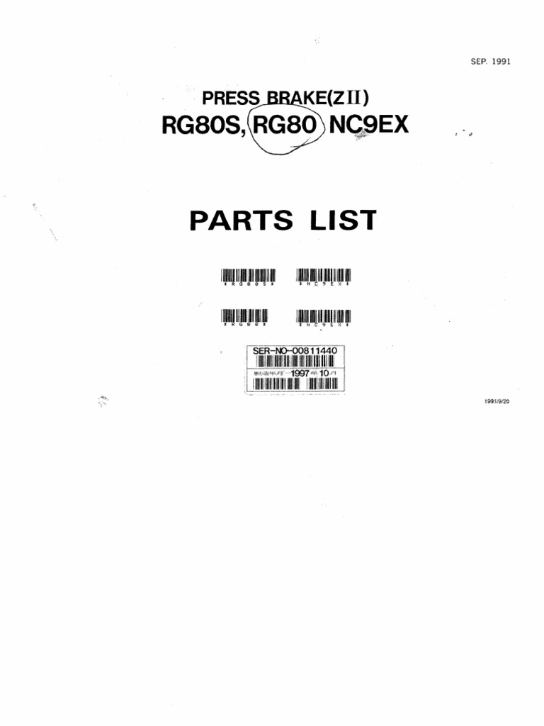 rg80 Parts Book 1 | PDF