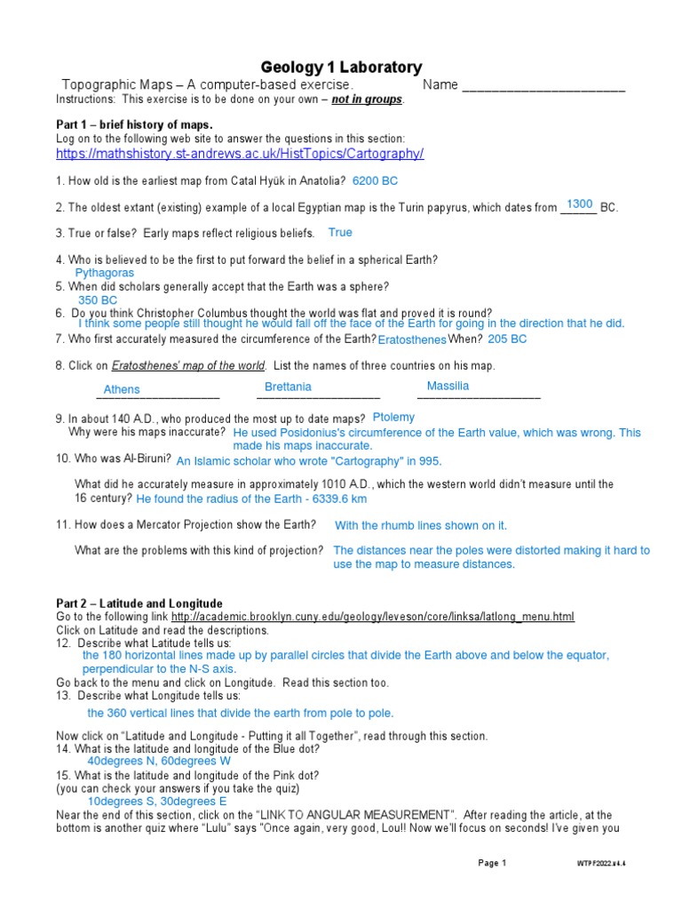 Topo Maps Computer Lab - Tagged - Noname | PDF | Topography | Latitude