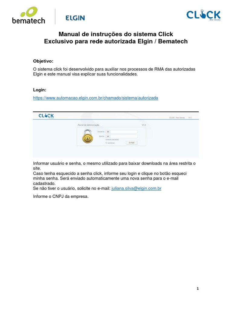 Manual Click | PDF | Senha | Programas