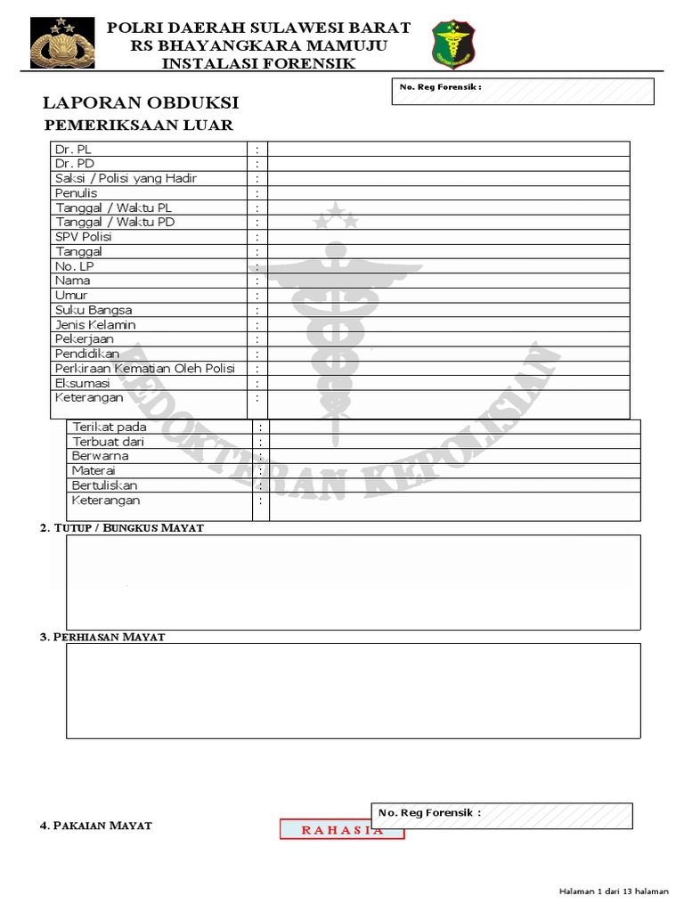 Form Pemeriksaan Luar | PDF