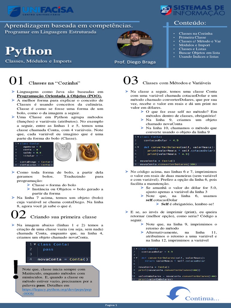 Cheat Sheet - Python - 12 - Classes, Modulos e Imports | PDF | Classe ...