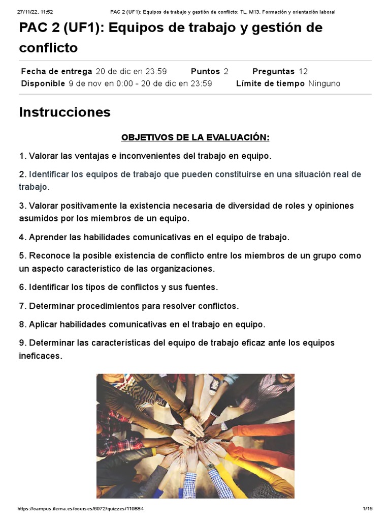 PAC 2 (UF1) - Equipos de Trabajo y Gestión de Conflicto - TL. M13. Formación y Orientación ...