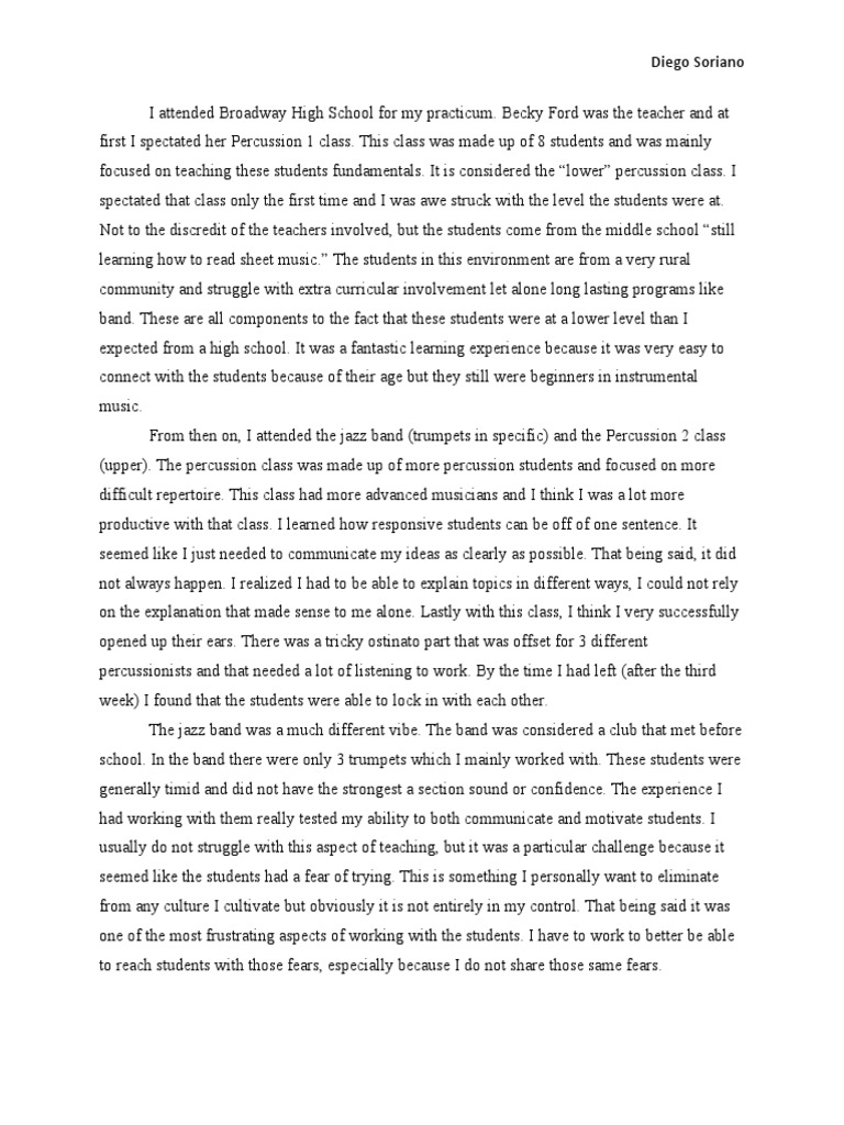 Practicum Summary Report | PDF | Teachers | Psychological Concepts