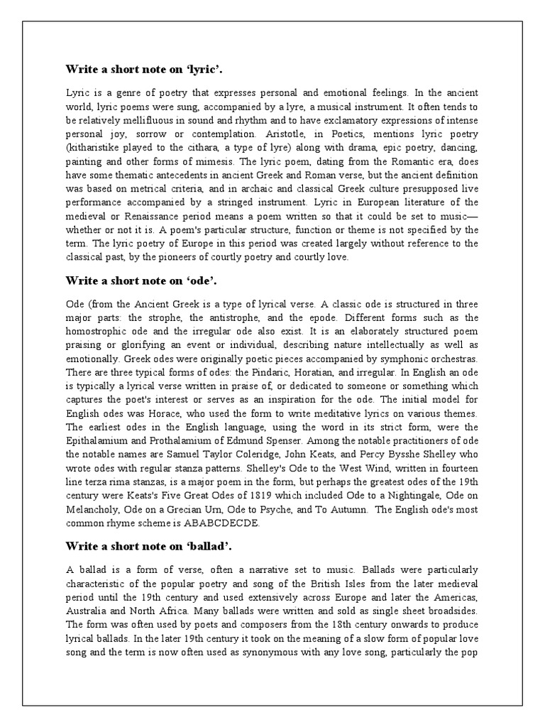 Literary Terms | PDF | Poetry | Lyric Poetry