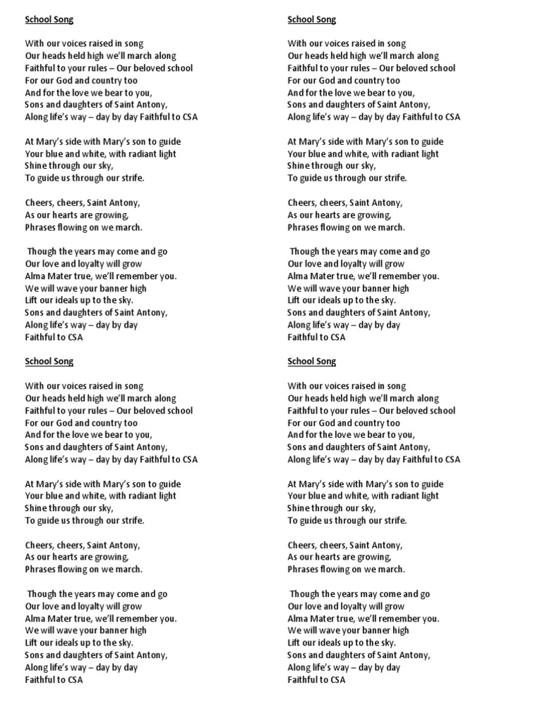 CSA IHM School Song | PDF