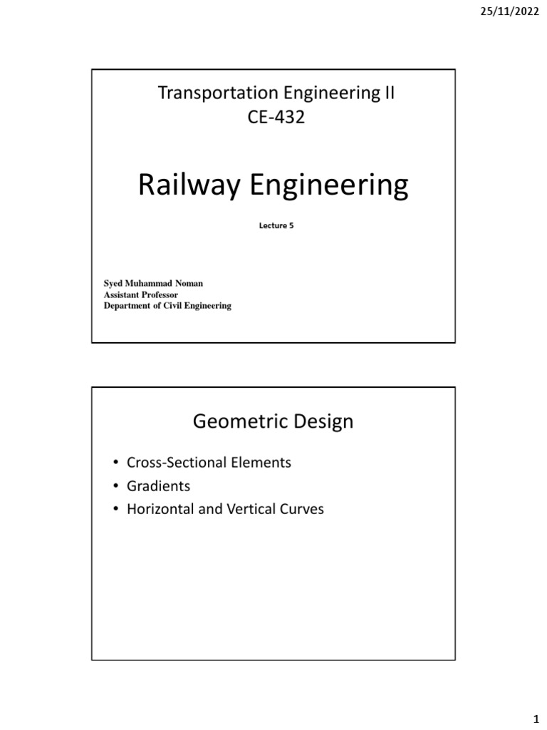 Transportation Engineering II (Lec - 5) | PDF | Civil Engineering