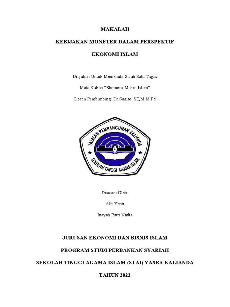 Makalah Kebijakan Moneter | PDF Makalah Kebijakan Moneter | PDF