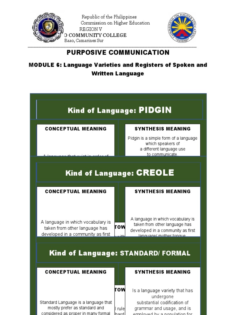 Module 6. Purposive Communication - Wilfred | Download Free PDF ...